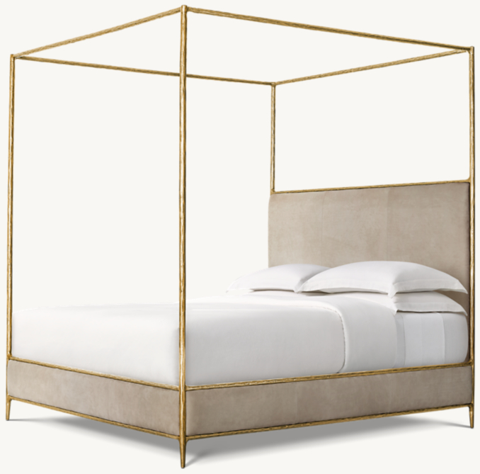 Thaddeus Leather Panel Canopy Bed | RH Baby & Child