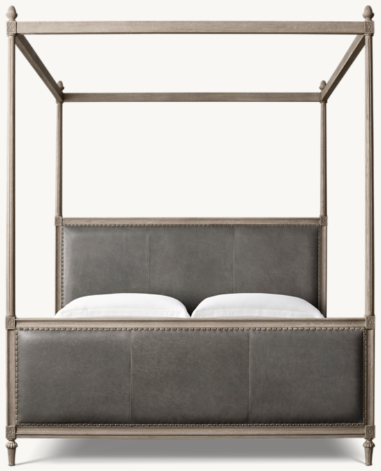 Maison Leather Panel Canopy Bed with Footboard | RH Baby & Child