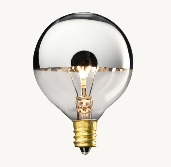 G16.5 Globe Silver-Tipped Candelabra Incandescent Bulb | RH Baby & Child