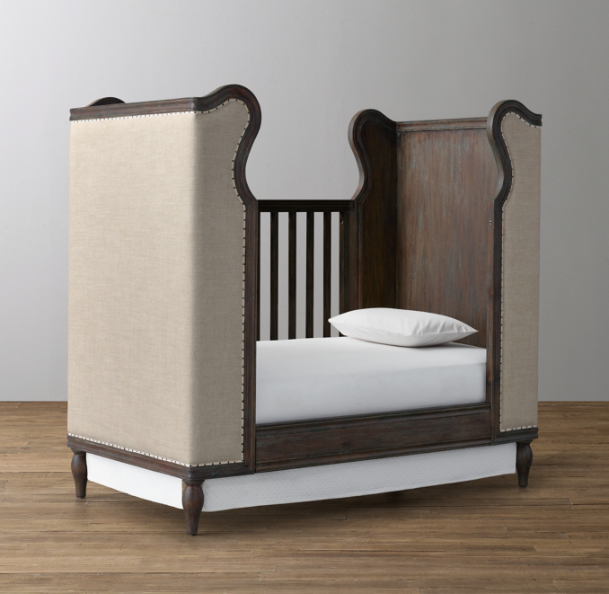 French Upholstered Wing Crib Daybed Conversion Kit | RH Baby & Child