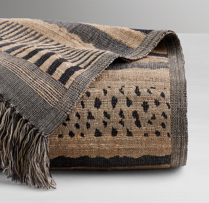 Abstract Safari Washed Wool-Silk Bed Throw | RH Baby & Child
